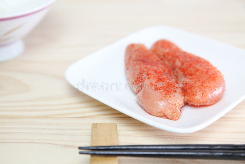 Seasoned cod roe stock photo. Image of chopsticks, table - 76671254