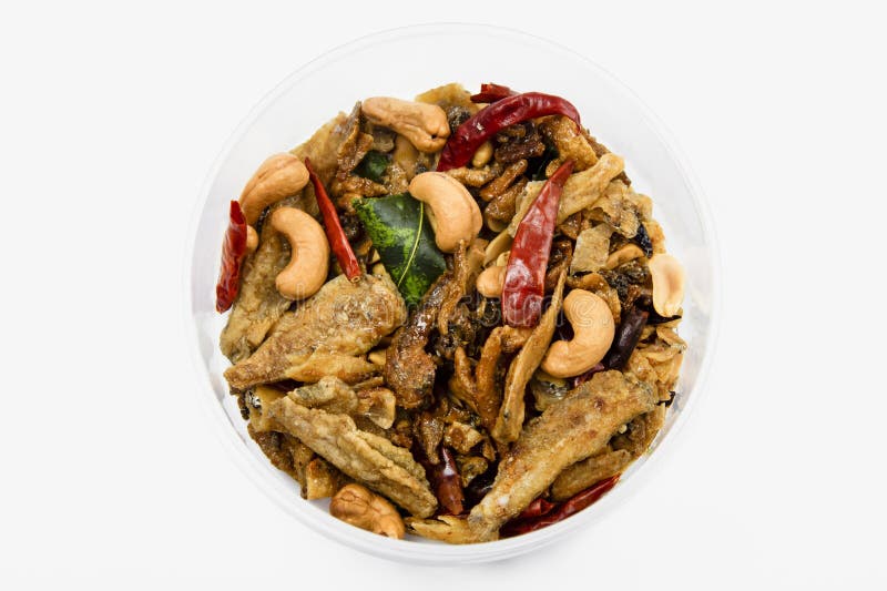 Seasoned Dried Fish and Spices in Jar. Stock Image - Image of meal ...