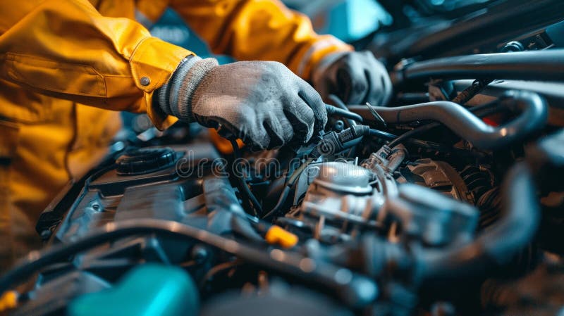 Seasoned Hands Diligently Checking and Adjusting Various Components of ...