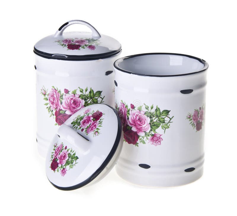 Seasoning Set Cup with Top Cover Kitchen Tools. Stock Image - Image of ...