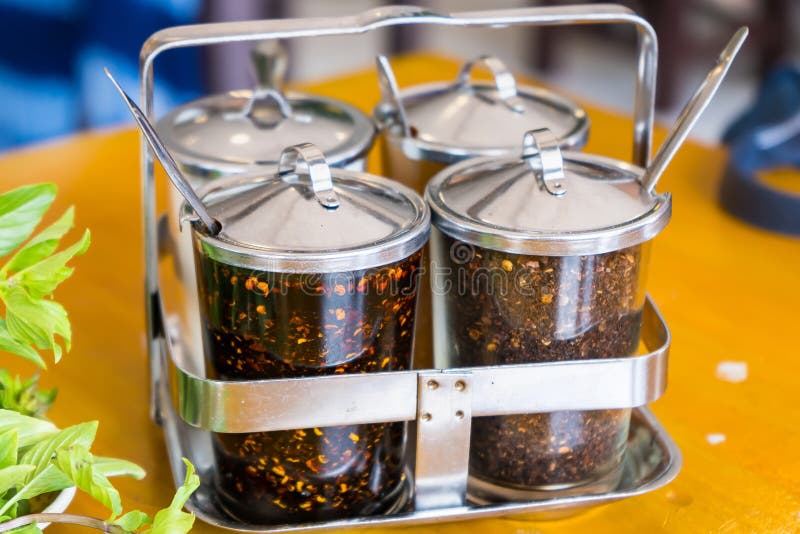 Seasoning Thai Gamish Spice in Glass Stock Photo - Image of chili ...
