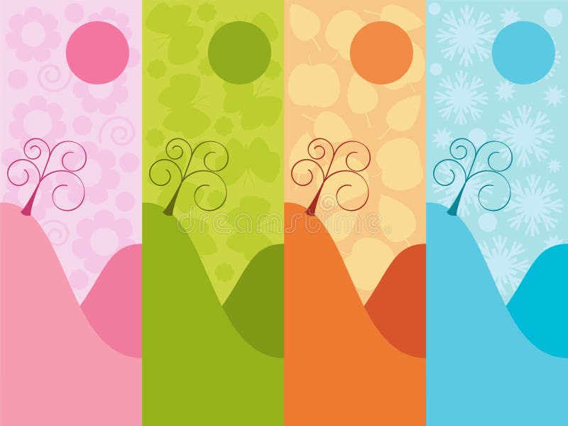 Seasons Border stock vector. Illustration of spring, summer - 7259875