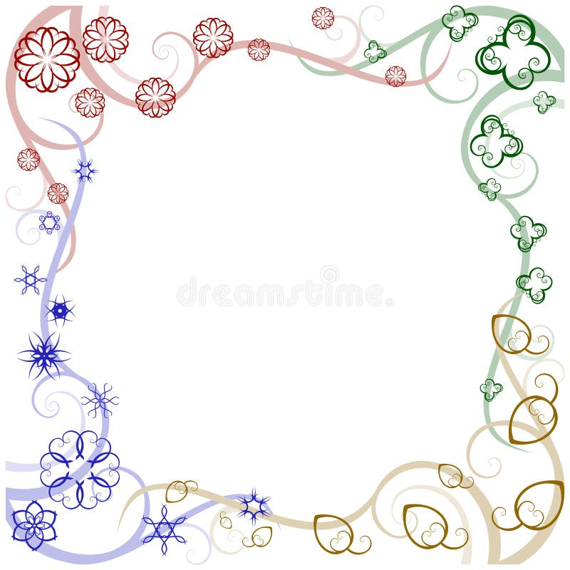 Seasons Border stock vector. Illustration of spring, summer - 7259875