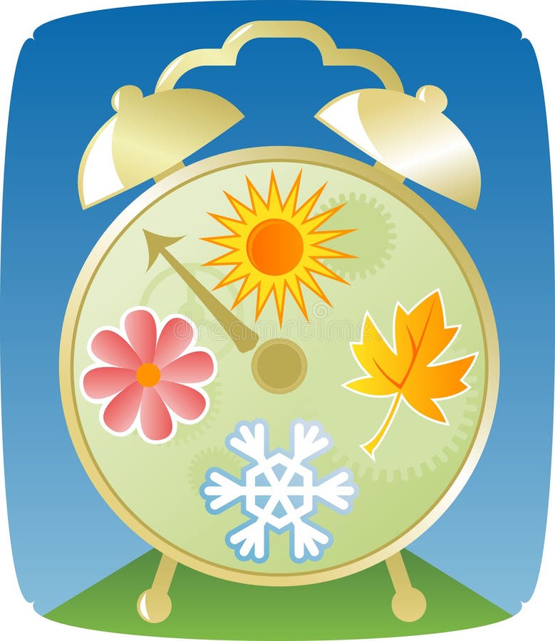 Seasons Clock stock illustration. Illustration of season - 818234