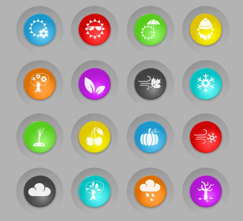 Seasons icon set stock vector. Illustration of icon - 126328043