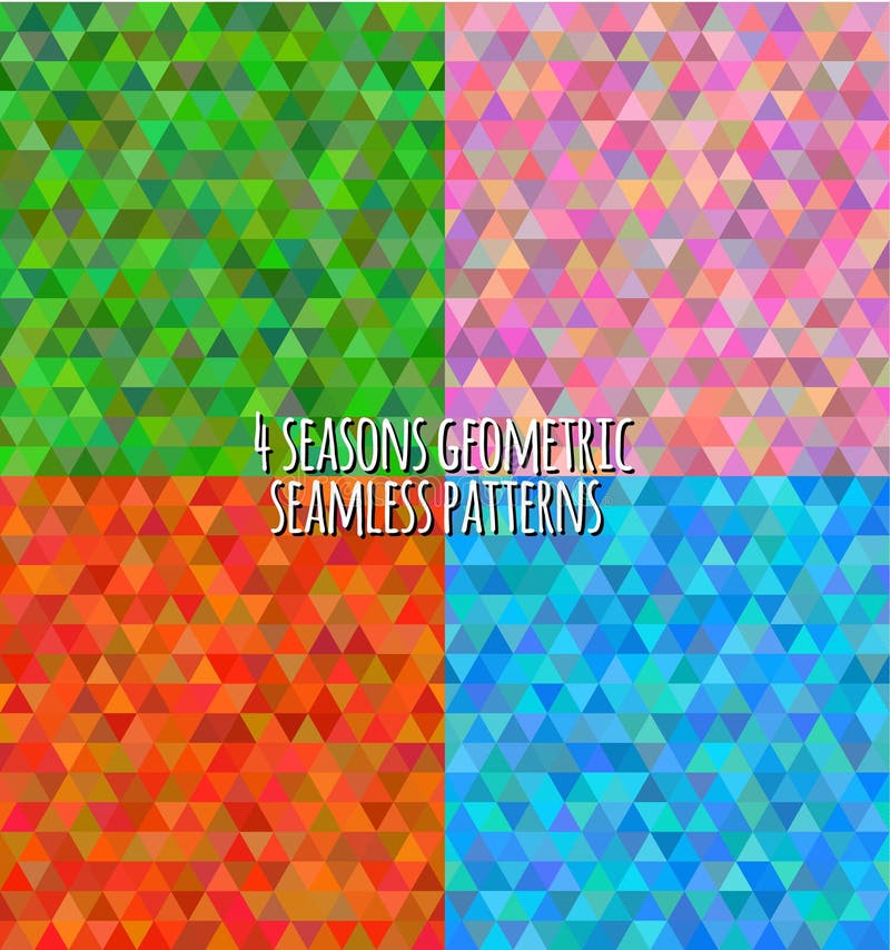 4 Seasons Geometric Seasons Patterns Stock Vector - Illustration of ...