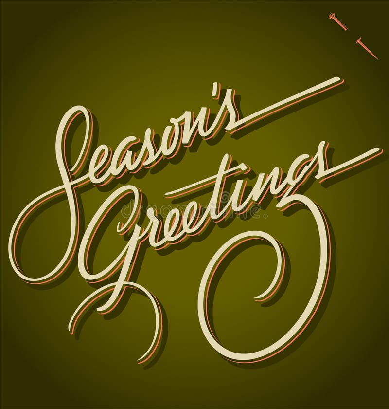 Seasons Greetings Hand Lettering (vector) Stock Vector - Illustration ...