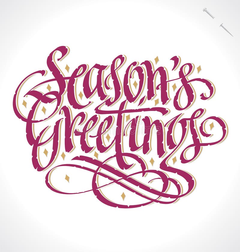 Seasons Greetings Hand Lettering (vector) Stock Vector - Illustration ...