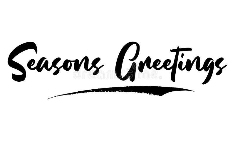 Seasons Greetings Text Typography Lettering Vector Design Quote Stock ...