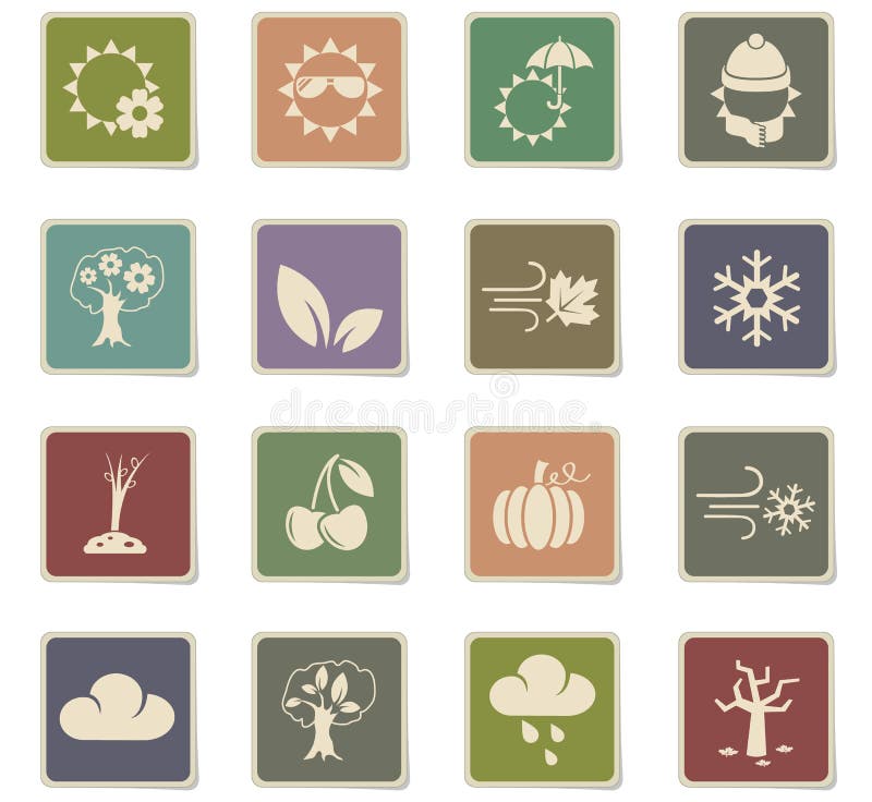 Seasons icon set stock vector. Illustration of chrome - 126272179