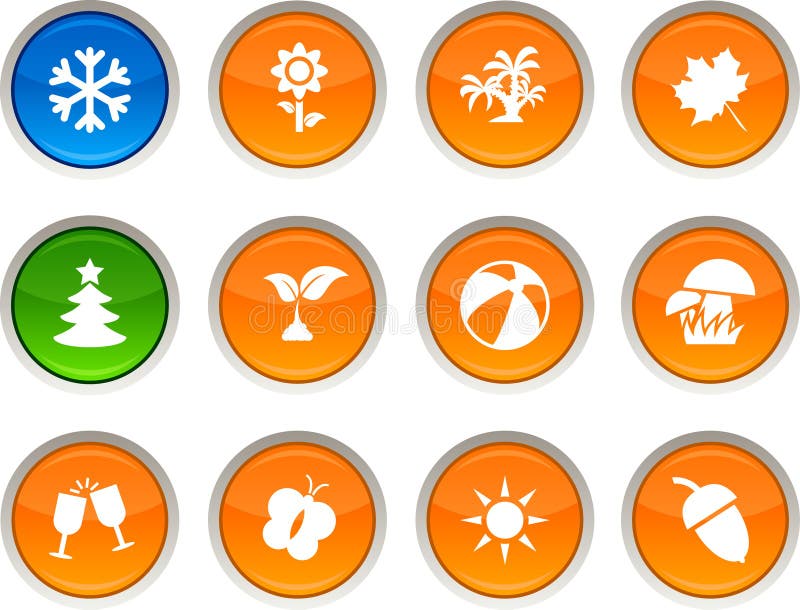 Seasons icons. stock vector. Illustration of butterfly - 12838746