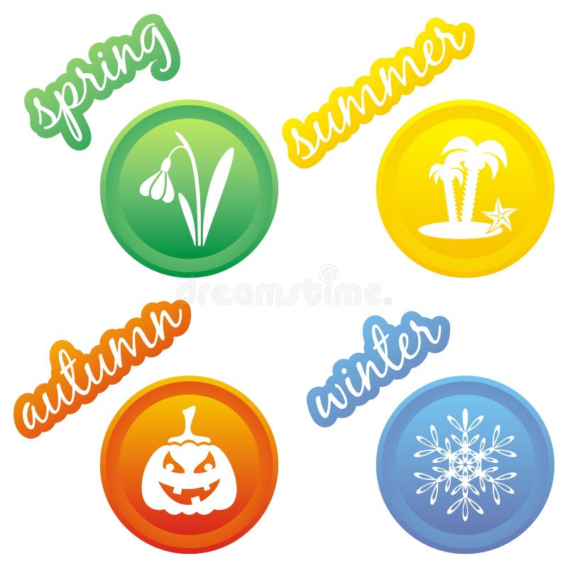Seasons icons stock vector. Illustration of design, decorative - 33117394