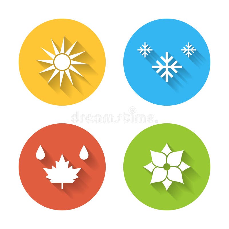 Seasons icons stock illustration. Illustration of nature - 98646093
