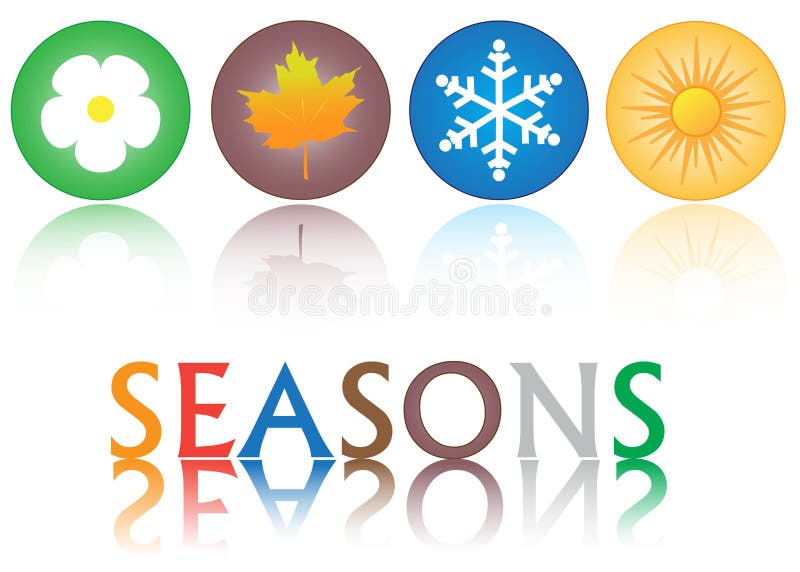 Four Seasons Icons Circle Stock Illustrations – 100 Four Seasons Icons ...