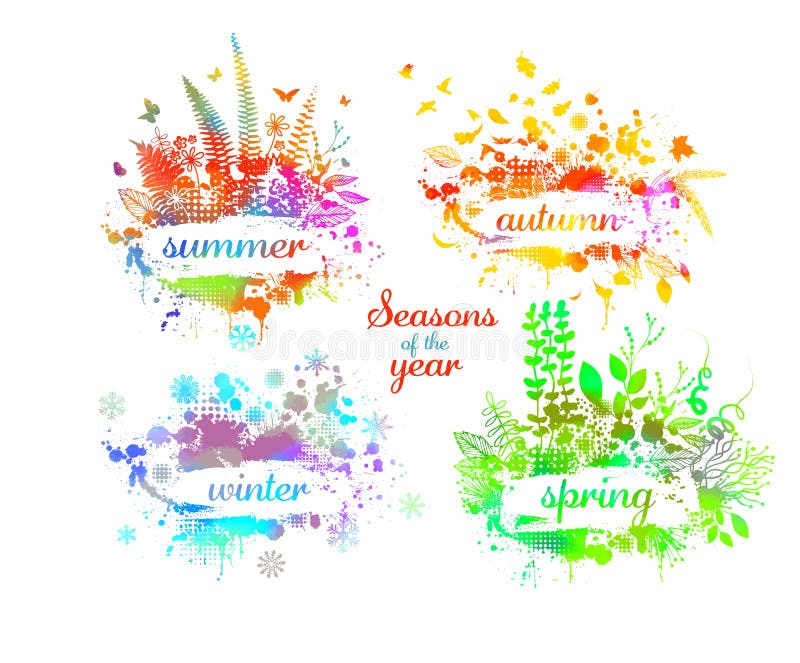 Seasons of the Year Abstraction. Vector Illustration Stock Vector ...