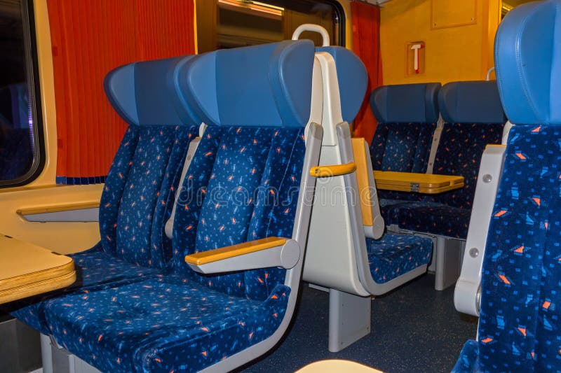 Seat with Backrests on the Train Stock Photo - Image of train, interior ...