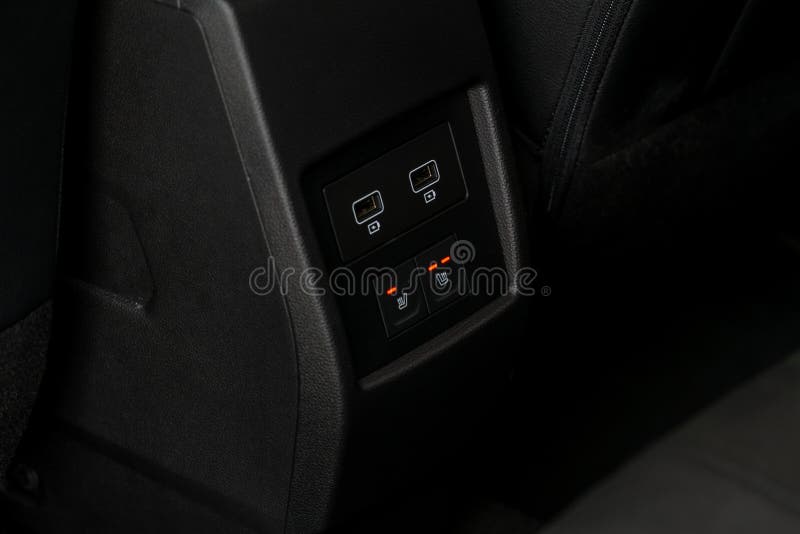 Seat Heating Controller Buttons Close Up View. Stock Image - Image of ...