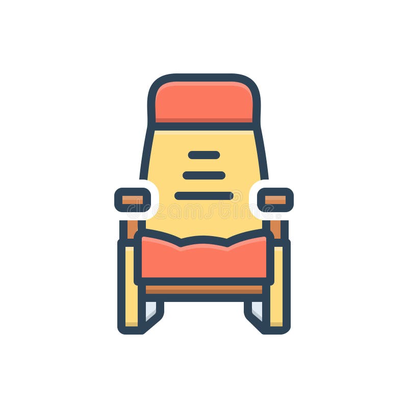 Color Illustration Icon for Seat, Comfortable and Relax Stock ...