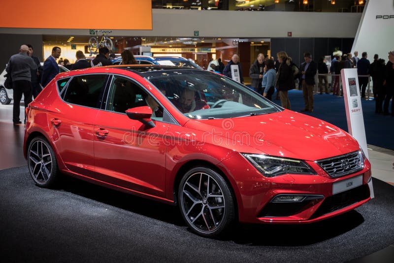 Seat Leon car editorial photography. Image of salon, motorshow - 86389067