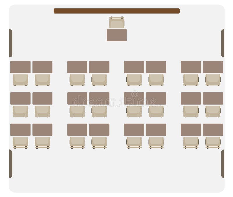 Seat Map of Classroom Show Table and Chair Stock Vector - Illustration ...