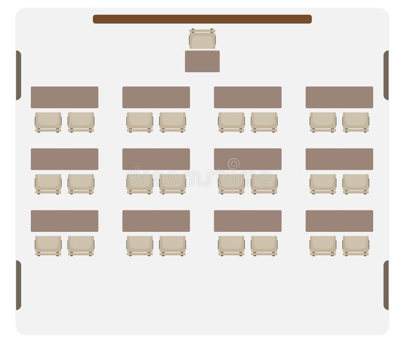 Seat Map of Classroom Show Table and Chair Stock Illustration ...