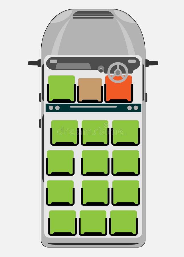 Seat Map of Passenger Van Car Stock Vector - Illustration of motion ...