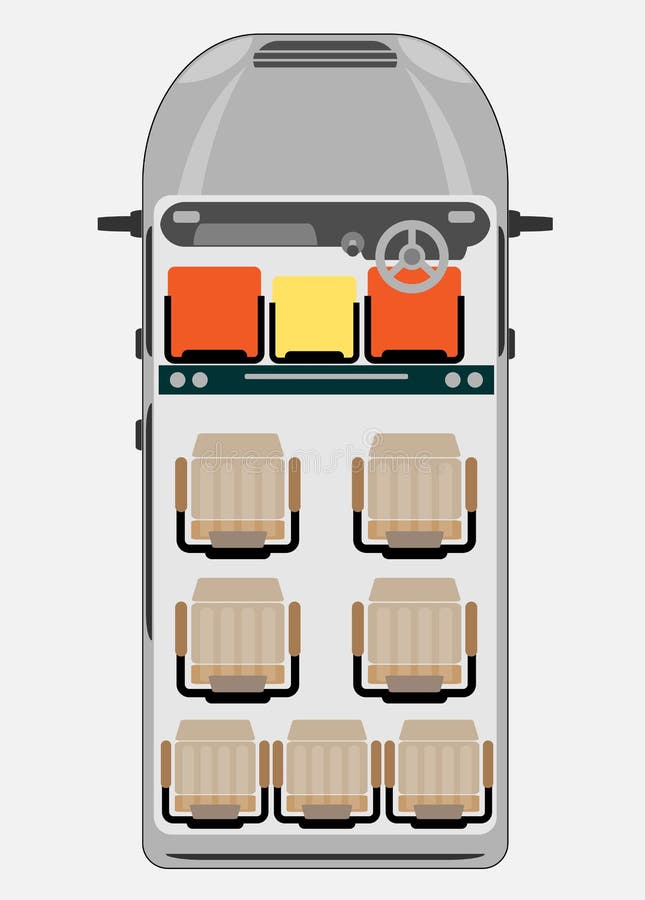 Seat Map of Passenger Van Car Stock Illustration - Illustration of ...