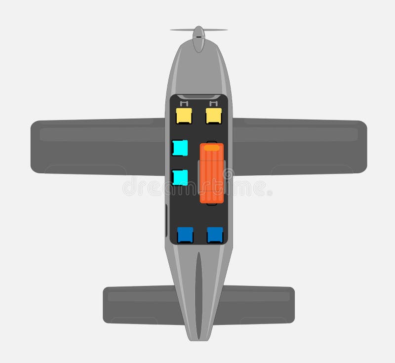 Seat Map of Small Passenger Propeller Aircraft Stock Vector ...