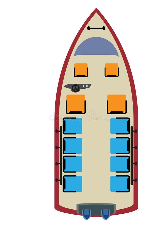 Seat Map of Small Moter Boat on White Background Stock Vector ...
