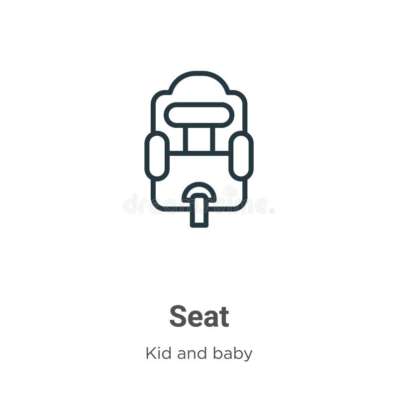 Seat Outline Vector Icon. Thin Line Black Seat Icon, Flat Vector Simple ...