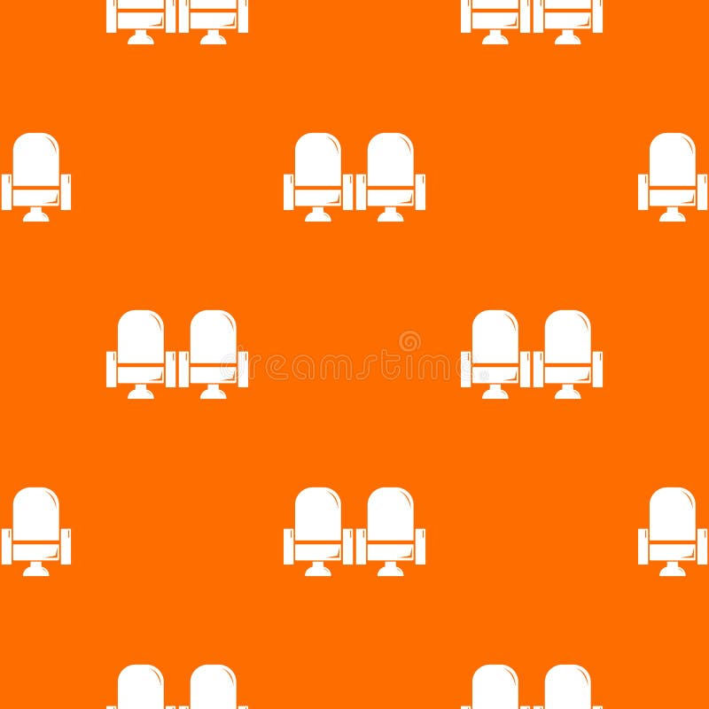 Seat Theater Pattern Vector Orange Stock Vector - Illustration of ...