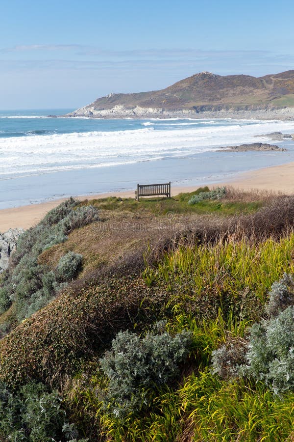 Woolacombe Bay and Beach Devon England and Morte Point Stock Image ...