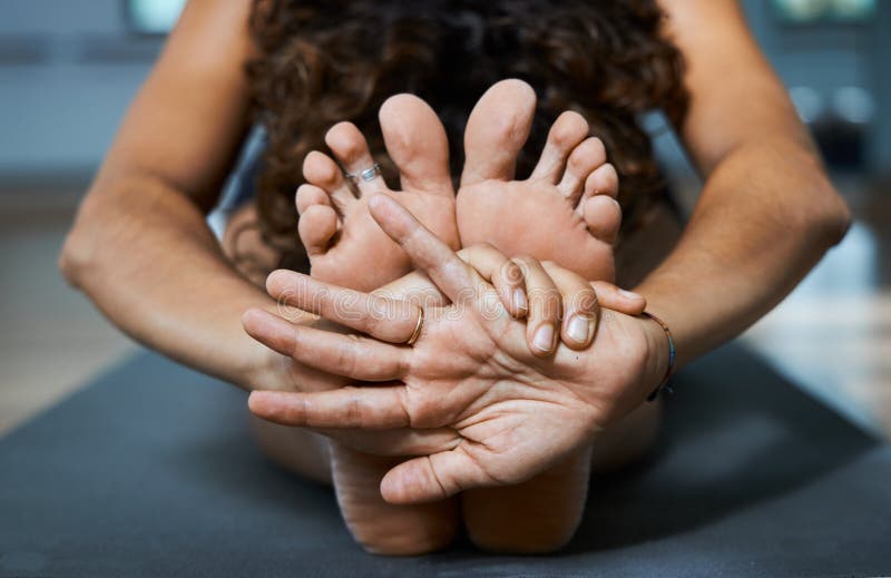 Standing Forward Bend Pose in Yoga Iyengar, Uttanasana Fold Pose Close ...