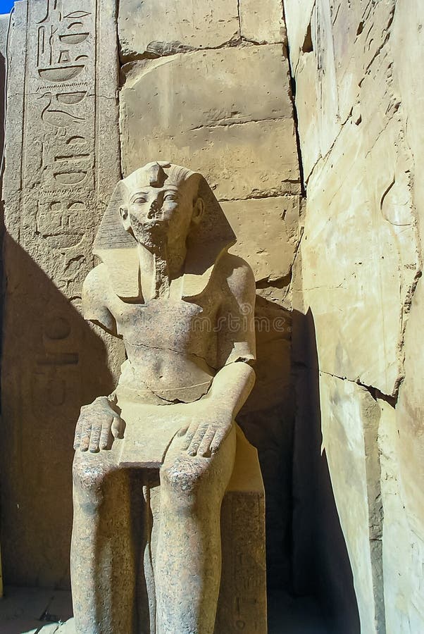 Seated Statue of Pharaoh Thutmose III at Karnak in Luxor, Egypt ...