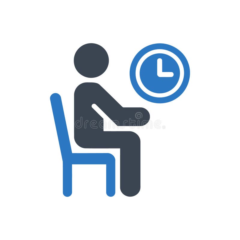 Seated Time Icon stock vector. Illustration of symbol - 361528804
