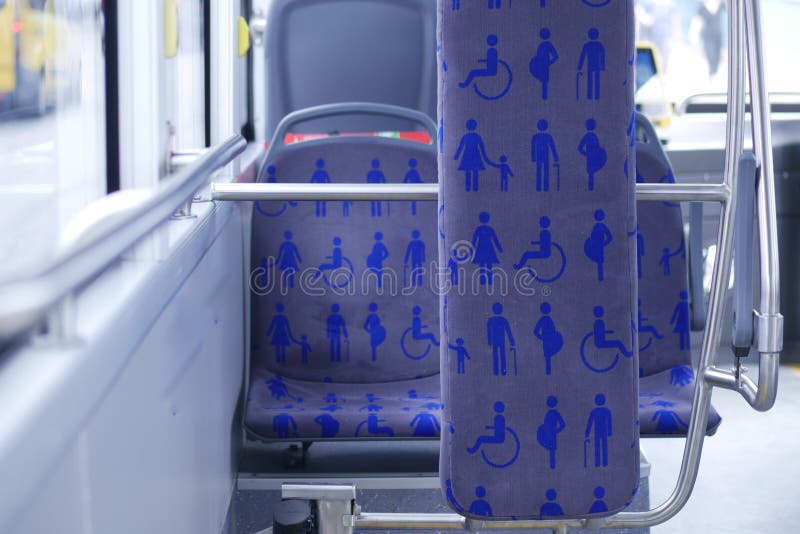 Seating Area Designed for Accessibility on Public Transport Bus Stock ...