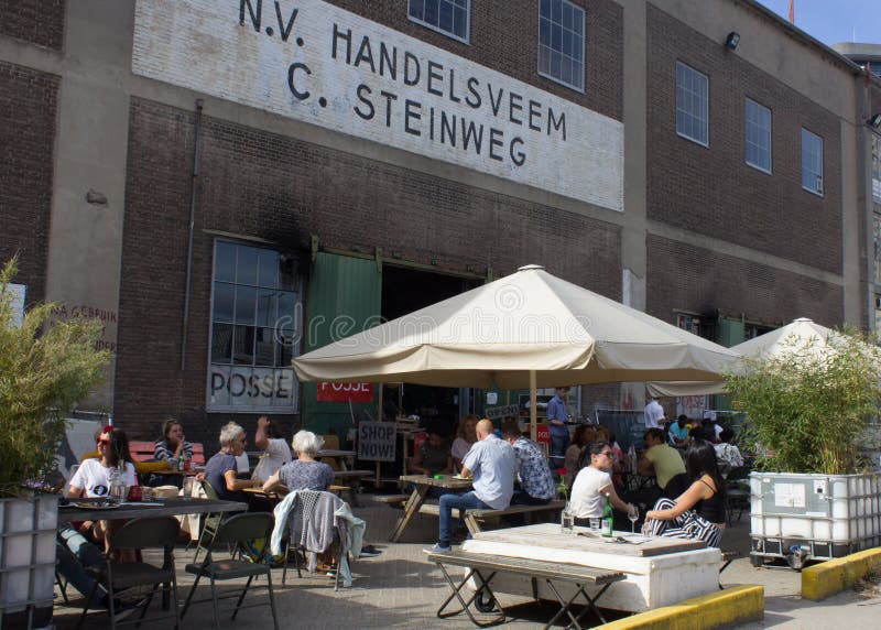 Seating Area Outside a Cafe Bar Restaurant with Diners Editorial Image ...