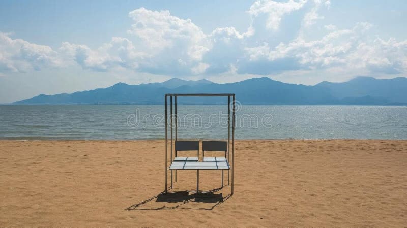 Seating on Beach Offers Ocean Views and Tranquility, Beach Concept ...