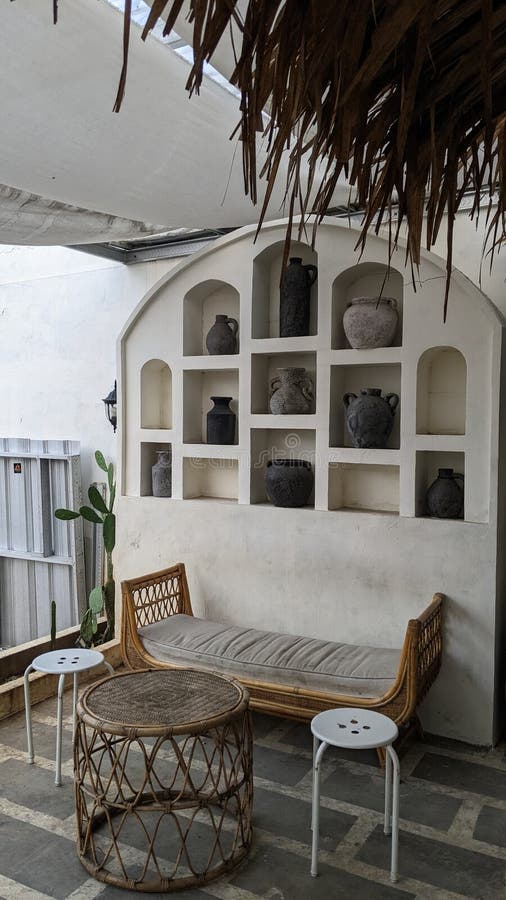 Seating in a Cafe with a Rustic Style Stock Photo - Image of interior ...