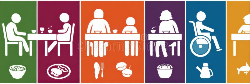 Seating Chart Designed for Inclusive Family Meals Featuring Icons for ...