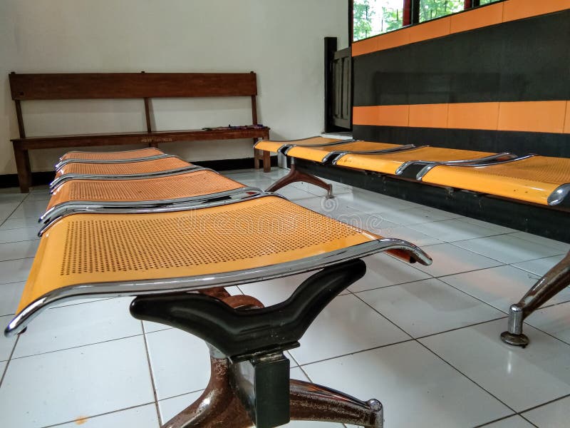 Yellow Seating for Customers Stock Image - Image of asia, chair: 261428071