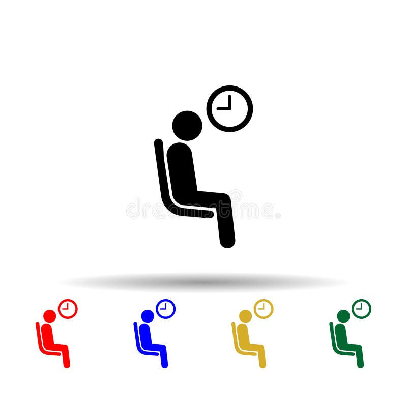Seating Place of Waiting Multi Color Icon. Simple Glyph, Flat Vector of ...
