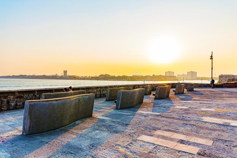 Seating platform at sunset editorial image. Image of beautiful - 73706140