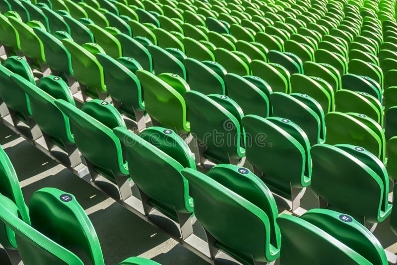 Seating Rows in a Stadium with Weathered Chairs Stock Photo - Image of ...