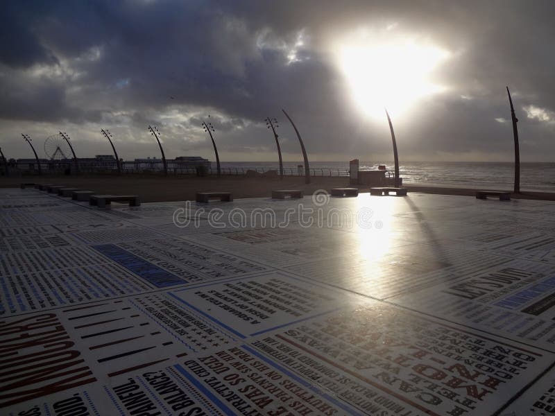 Sunsets Blackpool Beach editorial photo. Image of bushes - 235454601