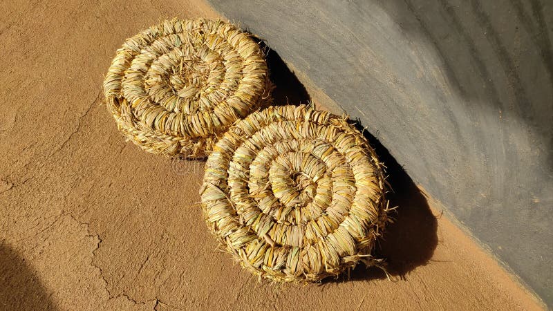 Seats Made Out of Paddy Straw for Sitting Stock Image - Image of ...