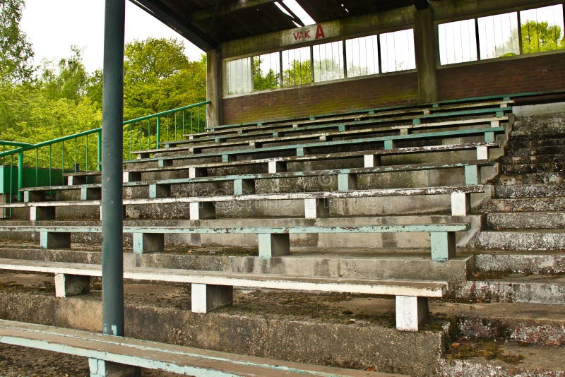 Seats In Old Football Stadium Stock Photo - Image of damaged ...