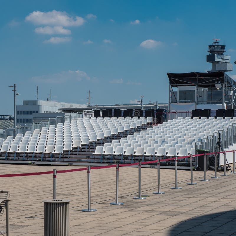 Seats of an Open Air Theatre at the Airport Stock Image - Image of ...