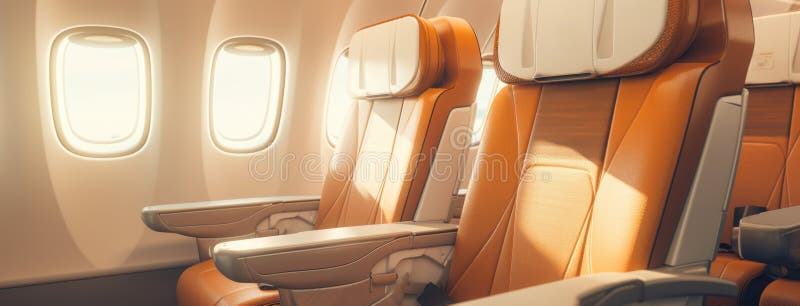 Seats with Some Windows in the Middle of an Airplane Stock Image ...