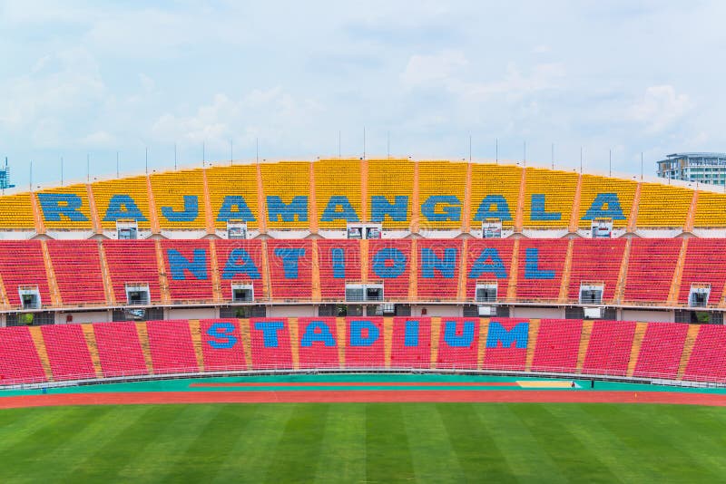 Seats on Stadium Steps Bleacher with Spot Light Pole Editorial ...